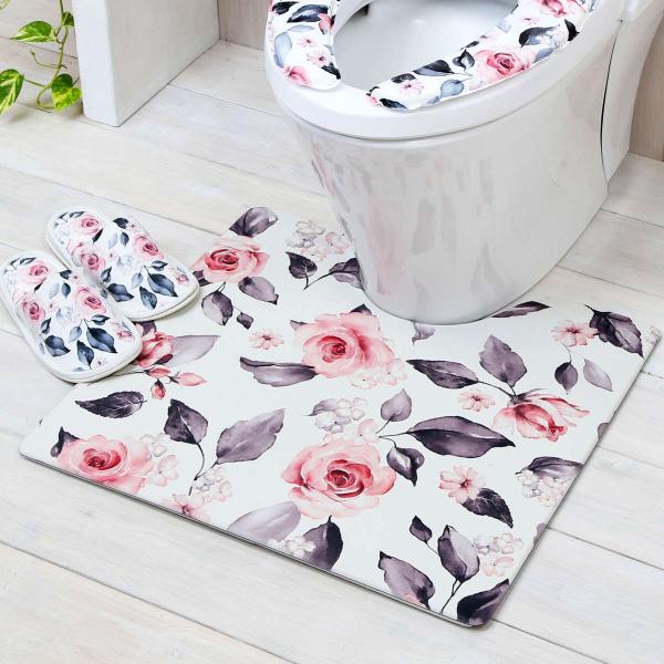 サイズ/約横60×縦55cm厚さ：約0.6cm内容量/1枚材質/塩化ビニル樹脂生産国/中国製洗濯/不可滑り止め/加工あり●汚れてもサッとひと拭きでお掃除ができるPVC素材のトイレマットです。●洗濯の必要がないので、時間と水道・電気代の節約に...