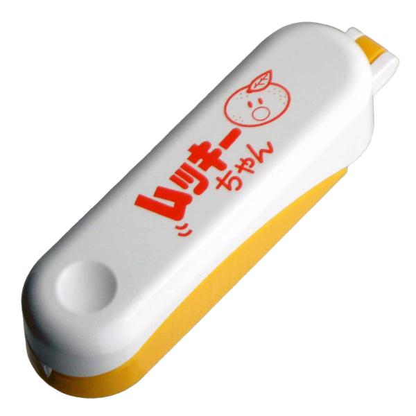 サイズ/約幅3×奥行10.3×高さ2.6cm重量/約50g内容量/1個材質/本体：AS樹脂上フタ：ABS樹脂底フタ：スチロール樹脂刃：ステンレスハイカーボン生産国/日本製耐熱温度/80度耐冷温度/-20度●オレンジやはっさくなどの柑橘系の果...