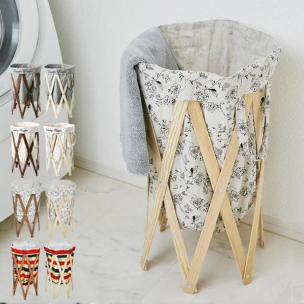 サイズ/約高さ70cm直径：約40cm収納時：約直径8cm内容量/1個材質/木枠：天然木（松、ポプラ）布袋：綿、ポリエステル布袋（ボタニカルのみ）：綿、麻種類/ナチュラル×グレー、ナチュラル×アイボリー、ブラウン×グレー、ブラウン×アイボリ...