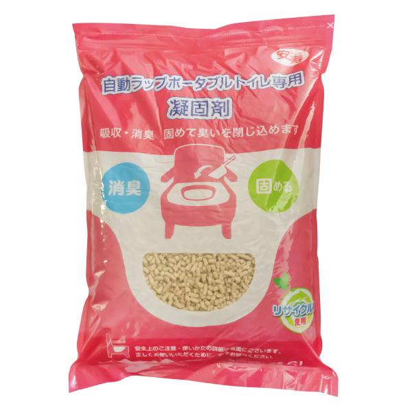 サイズ/内容量/6L（約60回分）※付属品：計量スコップ材質/主成分: 木粉 （リサイクル材）、コーンスターチー 炭酸カルシウム、吸水ポリマー生産国/日本製●自動ラップ機能付きポータブルトイレ専用の凝固剤（約60回分)です。●排泄物の水分を...