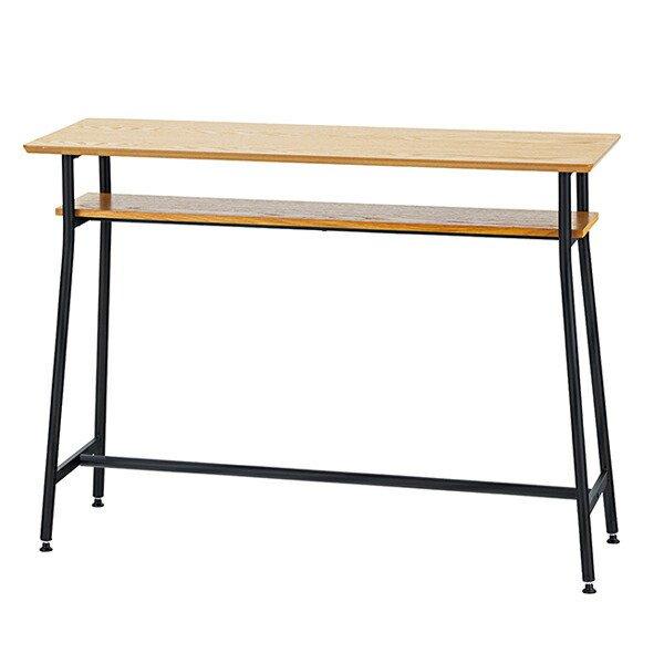 サイズ/約幅120×奥行40×高さ87cm重量/約13.5kg内容量/1台材質/フレーム：スチール（粉体塗装） アジャスター付き天板：天然木化粧繊維板（オーク）ラッカー塗装  生産国/台湾製●天然木を利用したナチュラルな色合いの天板と、黒の...