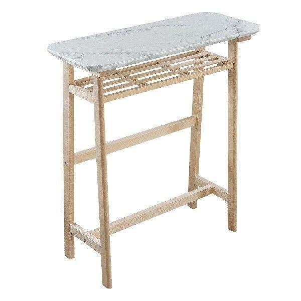 サイズ/約幅90×奥行33×高さ98cm内容量/1台材質/MDF（PU塗装）バーチ天然木（ラッカー塗装）生産国/中国製組立状態/お客様組立品●天板の大理石柄がお部屋を上品に演出してくれます。●脚はバーチの天然木を使用しているので木のぬくもり...