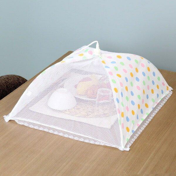 サイズ/約幅63×奥行50×高さ22cm内容量/1個材質/生地：ポリエステル樹脂：ポリエチレン骨：グラスファイバー生産国/日本製洗濯/手洗いのみ可能●ホコリや虫、ペットの毛からお料理を守ることができる食卓カバーです。●メッシュ素材なので熱が...