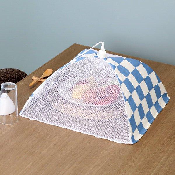 サイズ/約幅43×奥行43×高さ20cm内容量/1個材質/生地：綿100％レース：ポリエステル100％樹脂：ポリエチレン骨：グラスファイバー生産国/日本製洗濯/手洗いのみ可能●ホコリや虫、ペットの毛からお料理を守ることができる食卓カバーです...