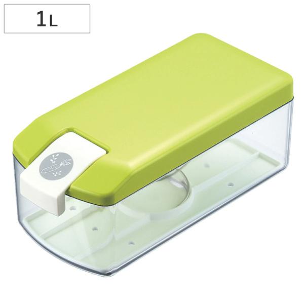 サイズ/約幅9.5×奥行21×高さ8cm重量/約260g容量/満水容量：1L内容量/1個材質/本体容器：AS樹脂押板：ポリプロピレン蓋・ロック：ABS樹脂バネ：18-8ステンレス生産国/日本製パーツ別耐熱温度/本体容器・蓋・ロック：約80度...