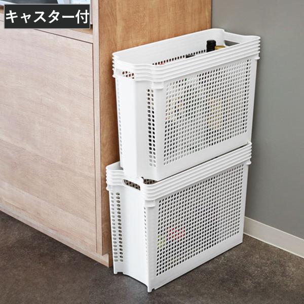 サイズ/約幅19×奥行49.4×高さ34.3cm内容量/1個材質/ポリプロピレン生産国/日本製キャスター/付き●180度回転させると、縦に積み重ねられる収納ボックスです。●コンパクトにスタッキングも可能です。●スリム浅型とスリム深型をスタッ...