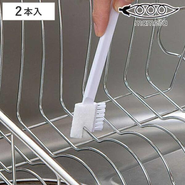 サイズ/約幅90×奥行10×高さ22.5cm内容量/2本入り材質/スティック：ABS樹脂スポンジ：ポリエステル不織布（ゴムラテックス加工）毛：ナイロン生産国/日本製耐熱温度/80度●スポンジ部分には、細いワイヤーを挟んで洗えるスリットが入っ...