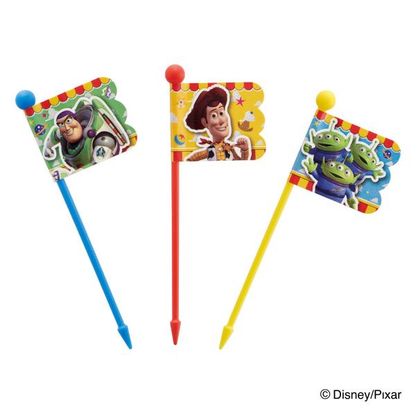 サイズ/長さ7cm内容量/9本入り（3柄×3本）材質/ピックス：ABS樹脂フラッグ：紙生産国/中国製耐熱温度/80度食器洗い乾燥機/使用不可電子レンジ/使用不可●トイ・ストーリーのお弁当用ピックです。●ミートボールやミニトマトなどにさせば、...