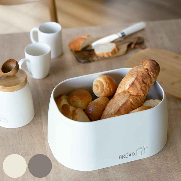 サイズ/約幅33.5×奥行23.5×高さ16cm重量/約1.17kg内容量/1個材質/本体：スチール蓋：竹種類/アイボリー、グレー生産国/中国製●ラフな雰囲気がおしゃれなスチール製ブレッドケースです。●ボックスタイプでたくさん収納でき、食パ...