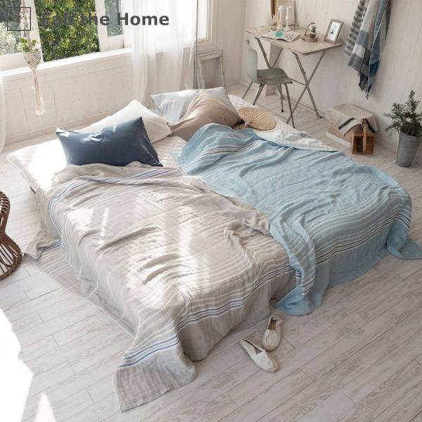 サイズ/約横140×縦190cm内容量/1枚材質/材質：綿100％種類/ストーン、ブルー生産国/中国製寝具のサイズ/シングル●天然素材の綿100％のふんわりやわらかガーゼケット シングル●リバーシブル●6重ガーゼ●洗うたびふっくら洗える 洗...