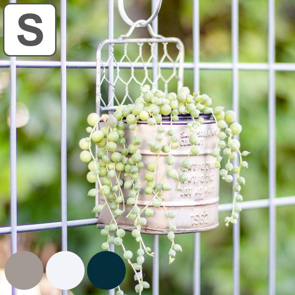 サイズ/約幅10×奥行7.5×高さ16cm内容量/1個材質/ブリキ、アイアン種類/メタル、ホワイト、ネイビー原産国/中国●ドラム缶モチーフのガーデンポケット　Sサイズ●置いても掛けても楽しめる●アンティーク調仕上げ●イメージに合わせて選べる...