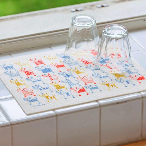 サイズ/約横30.4×縦25.7cm厚さ：約0.2cm重量/約30g内容量/1枚材質/セルロース70%、コットン30%カラー/ネコ原産国/ドイツ●北欧生まれの「スポンジワイプ」●水に濡らして使う●最後は土に還るサスティナブルなふきん●食器の...