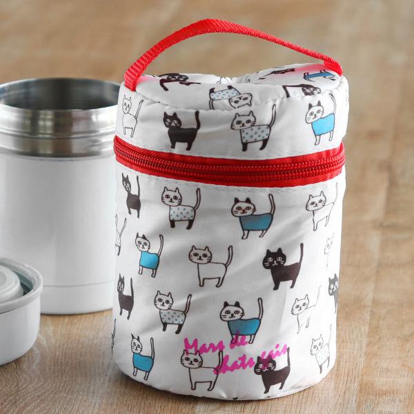 サイズ/約高さ14cm直径：約10cm重量/約40g内容量/1個材質/表地・持ち手：ポリエステル裏地：アルミ蒸着シート、ポリウレタン生産国/中国製●傷や汚れから守るスープポットケース●持ち運びに便利な持ち手付き●内側は保冷断熱のアルミシート...