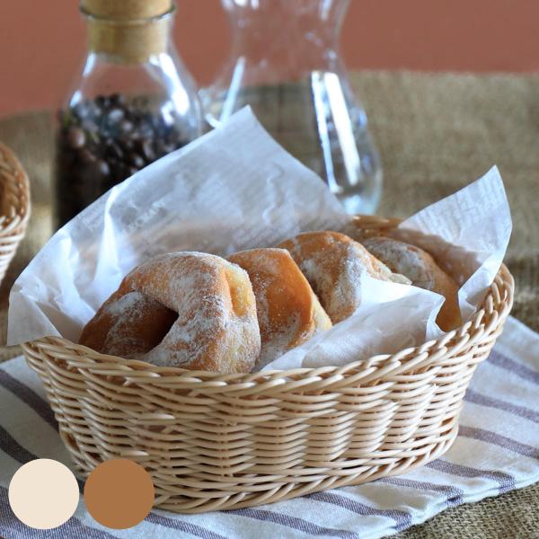 サイズ/約幅23×奥行17.5×高さ8cm重量/約100g内容量/1個材質/ポリプロピレン種類/ビスケット、キャラメル耐熱温度/100度電子レンジ/使用可能●丸洗いOK・電子レンジ使用OKの、ポリプロピレン製バスケットです。●上品な籐のカゴ...