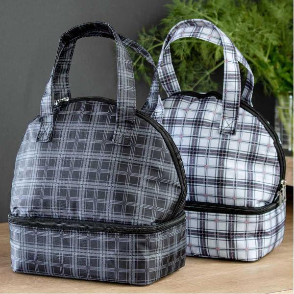 サイズ/約幅29.5×奥行14.5×高さ24.5cm（持ち手部分は除く）重量/約175g容量/上段：約2.2L、下段：約2.5L内容量/1個材質/外側生地・持ち手：ポリエステル内側生地：EVA樹脂中芯：発泡ポリエチレン種類/ブラック、グレー...