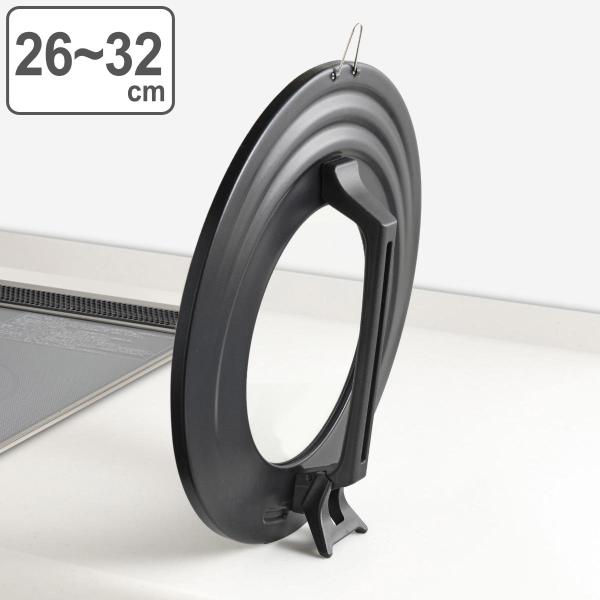 サイズ/約幅37×奥行34×高さ5.4cm重量/約640g内容量/1個材質/本体：アルミニウム合金（ふっ素樹脂塗膜加工）ガラス部：強化ガラス原産国/中国●26・28・30・32cmのサイズに対応しているフライパンカバーです。●ワンタッチで立...