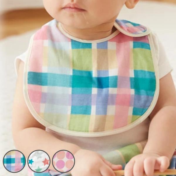 サイズ/前部分：約幅18×縦14cm内容量/1枚材質/表地：綿100%ダブルガーゼ裏地：綿100％パイル種類/マトカ（マルチ）、ステラ（マルチ）、Mチャルカ（ピンク）生産国/日本製●0歳から使えるフリーサイズのスタイです。●食べこぼしなどで...