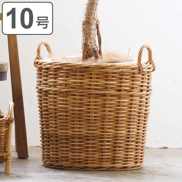 サイズ/約高さ36cm直径：約40cm持ち手：約高さ6.5cm10号鉢（直径31cm）まで対応内容量/1個材質/皮付きラタン生産国/インドネシア製●皮付きラタンのプランターバスケットです。●天然素材ならではのあたたかみのある風合いがお部屋に...