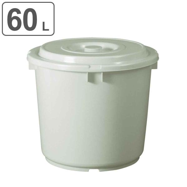 サイズ/約高さ44.5cm直径：約52.5cm容量/約60L内容量/1個付属品：押し蓋材質/本体・蓋：ポリエチレン押し蓋：ポリプロピレン生産国/日本製●お手軽に本格的な漬物作りができるプラスチック製の漬物容器60型（押し蓋付き）です。●プラ...