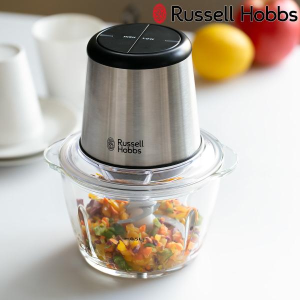 Russell Hobbs 電動フードプロセッサー 4ブレードミニチョッパー （ ラッセルホブス フードチョッパー ガラス製 調理家電 キッチン家電 ミンチ みじん切り 泡立て ホイップ ミニ コンパクト 料理家電 ） RUSSELL HOBBS（ラッセルホブス） 特典付き 電動フードプロセッサー 4