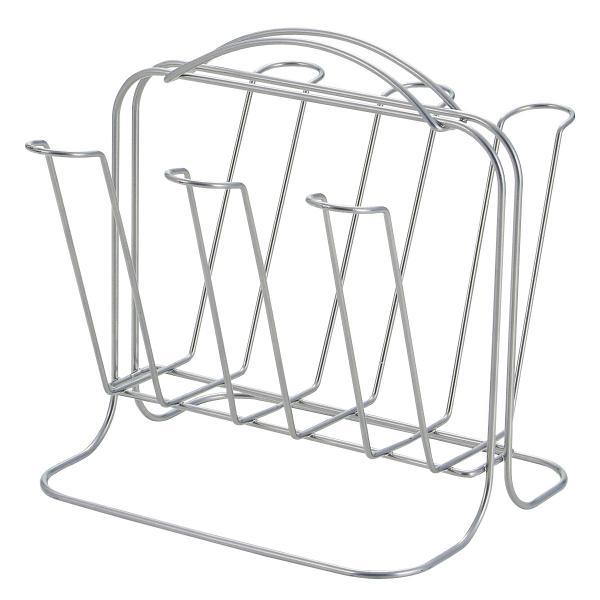 サイズ/約幅20×奥行18×高さ20.5cm重量/約290g内容量/1個材質/鉄（エポキシ樹脂塗装）生産国/中国製●グラスの出し入れがしやすい形状のグラススタンドです。●移動に便利な取っ手付きです。水切りラック 水切りスタンド 卓上スタンド...