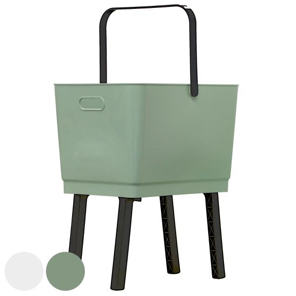 サイズ/スタンド収納時：幅46×奥行34.4×高さ30.3cmスタンド使用時：幅46×奥行34.4×高さ54.8cm内容量/1個材質/本体・ハンドル・スタンド：ポリプロピレン種類/ホワイト、グリーン耐荷重/約5kg●バスケットには収納できる...