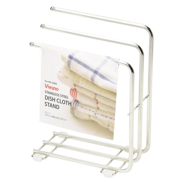 サイズ/約幅20.5×奥行11×高さ27cm重量/約410g内容量/1個材質/本体：ステンレス鋼すべり止め：シリコーンゴム生産国/中国製●ふきんを3枚まとめて掛けられます。●ふきんを広げて掛けられるので、通気性が良く、衛生的です。●サビに強...