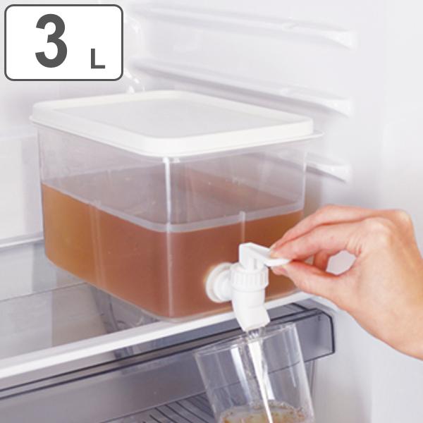 サイズ/約幅14.8×奥行24.5×高さ13.5cm重量/約221g容量/約3L内容量/1個材質/本体：ポリプロピレンフタ：ポリプロピレン蛇口：ポリプロピレン蛇口内部バネ：ステンレス鋼パッキン・キャップ部：シリコーン生産国/中国製耐熱温度/...
