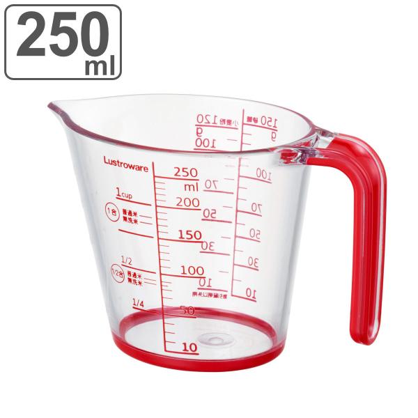 サイズ/約幅13.8×奥行7.9×高さ8.7cm重量/約100g容量/約250ml内容量/1個材質/本体：AS樹脂取っ手・底：熱可塑性熱可塑性エラストマー生産国/日本製食器洗い乾燥機/使用可能●お米（無洗米）も量れるメジャーカップです。●容...