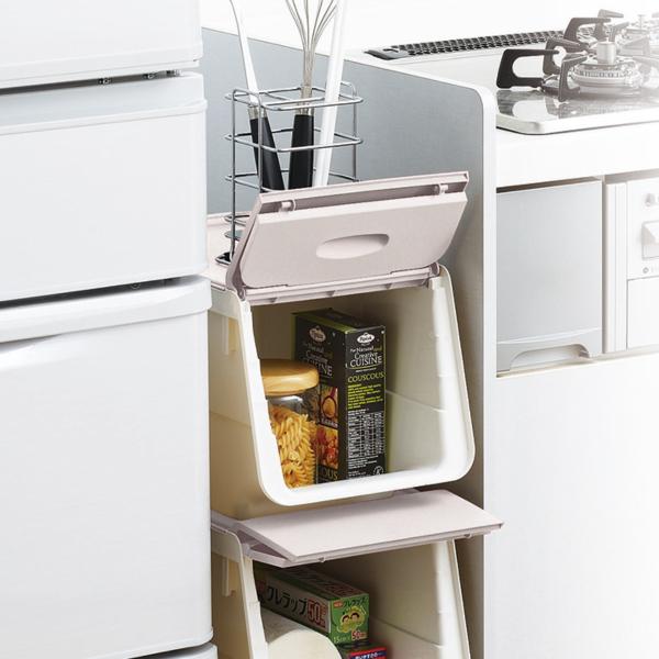 サイズ/約幅24×奥行39.5×高さ24cm重量/約0.65kg内容量/1個材質/ポリプロピレン生産国/日本製耐熱温度/100度耐荷重/約10kg●積み重ね可能なフタつきのストッカーです。●中に収納した物を見せずに生活感を隠すフタ付きです。...