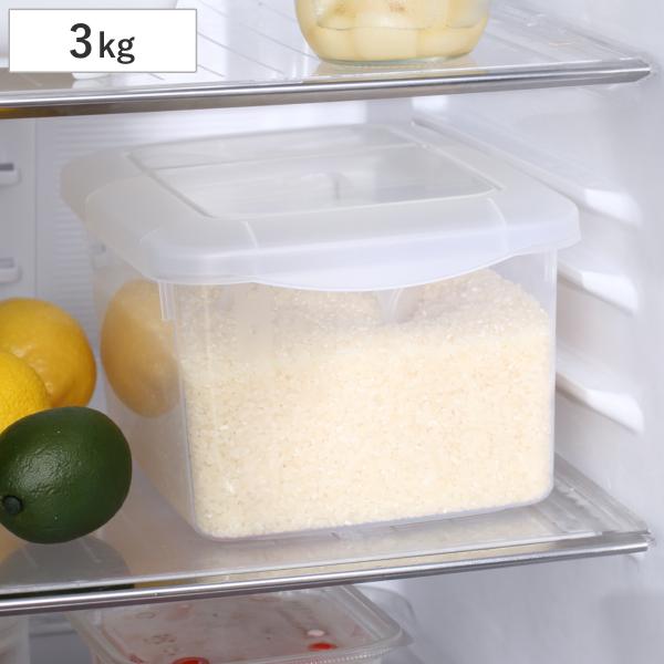 サイズ/約幅18.5×奥行26×高さ13cm重量/約280g容量/約4L米収納量：約3kg計量カップ：約200ml内容量/1個付属品：計量カップ材質/本体、計量カップ：ポリプロピレン生産国/日本製耐熱温度/120度耐冷温度/-20度●計量カ...