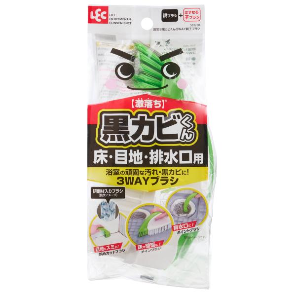 サイズ/約幅19.5×奥行7×高さ10cm内容量/1個材質/本体・小ブラシ柄：ポリプロピレン、ブラシ：ポリプロピレン・ナイロン(研磨材入)生産国/中国製●3種類のブラシで浴室の床や壁面、水道まわりや排水口まわりのカビ等のお掃除に便利です。●...