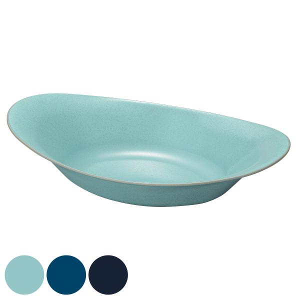 サイズ/約幅17×奥行26.2×高さ6cm内容量/1枚種類/ターコイズブルー、オールドブルー、インディゴブルー生産国/日本製食器洗い乾燥機/使用可能電子レンジ/使用可能●デニムカラーをイメージしたカレー＆パスタ皿です。●楕円形でカレーやパス...