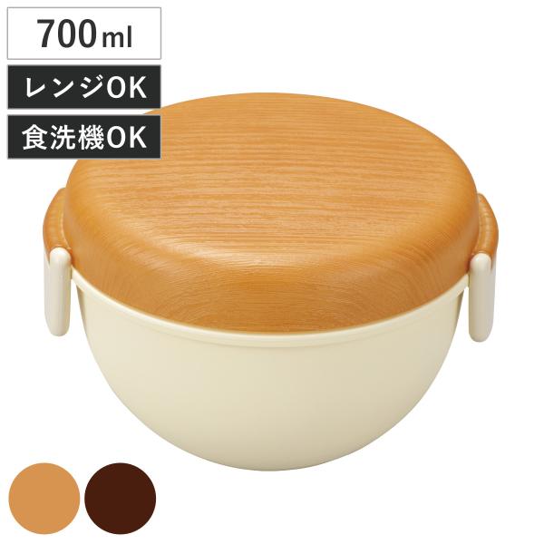 サイズ/約幅14.8×奥行13.4×高さ9.2cm容量/総容量：700ml上段：280ml、下段420ml内容量/1個材質/本体：PET樹脂とABS樹脂の合成品蓋：ABS樹脂種類/ナチュラル、ブラウン生産国/日本製食器洗い乾燥機/部品によっ...