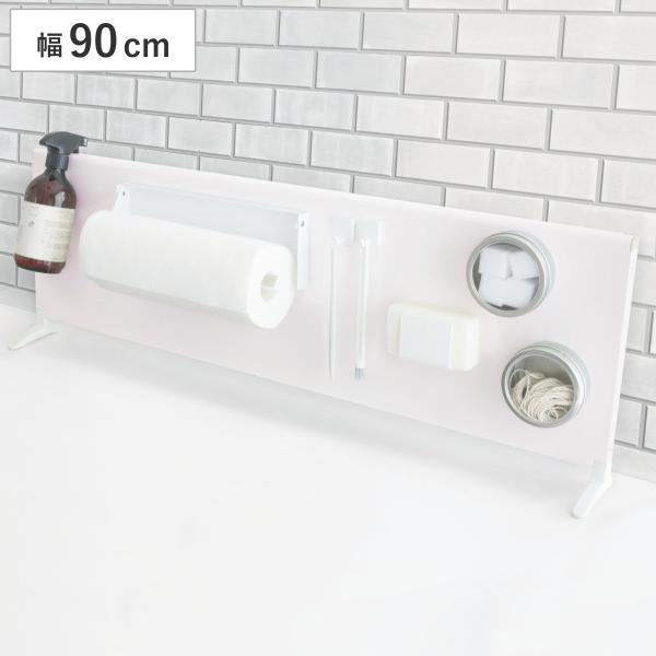 サイズ/約幅90.4×奥行13×高さ34.6cm内容量/1台材質/本体：スチール（粉体塗装）脚：ABS樹脂ネジ：ステンレスすべり止め：PE発泡体生産国/中国製組立状態/完成品（一部取付）●壁を傷つけずにマグネット収納が使えます。●お好みのマ...