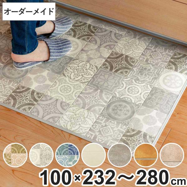 サイズ/厚さ：約0.23cm約巾100×奥行232〜280cm内容量/1枚材質/表面：塩ビ100％中間層：塩ビ発泡層裏面：ガラス基材（吸着テープ付き）種類/アンティグオブラウン、アンティグオグレー、アンティグオブルー、モルタルタイルアイボリ...