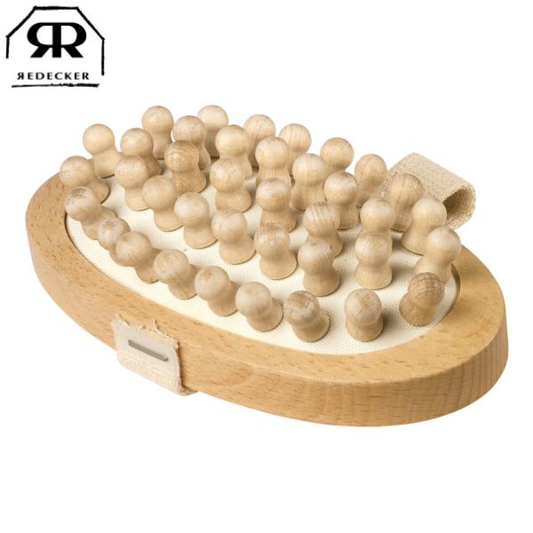 サイズ/約13.5cm重量/約120g内容量/1個材質/ビーチ、メープルウッドピン生産国/ドイツ製●ドイツ老舗ブラシメーカー「REDECKER」のセルライトブラシです。●手軽にセルライトのケアができます。●リラックスタイムにぴったりの、見た...