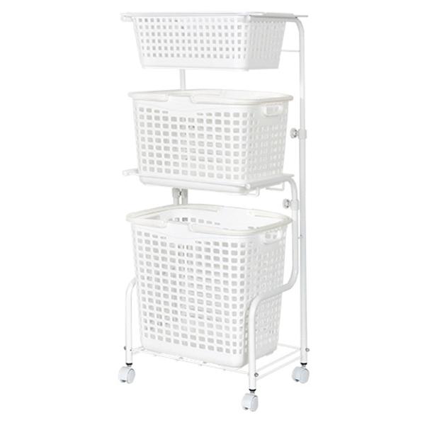 サイズ/約幅47.5×奥行36.5×高さ120cmバスケット（小）内寸：約幅39×奥行25.3×高さ15.8cmバスケット（中）内寸：約幅40.5×奥行30×高さ26cmバスケット（大）内寸：約幅40.5×奥行30×高さ38.5cm重量/約...