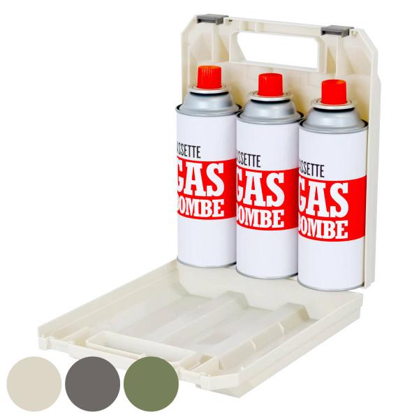 サイズ/約幅22×奥行7.4×高さ26cm内容量/1個材質/ポリプロピレン種類/アイボリー、グレー、オリーブ生産国/中国製●持ち運びに便利で、カセットボンベが3本まで収納できるケースです。●カセットボンベの見た目を隠して家で保管したり、アウ...