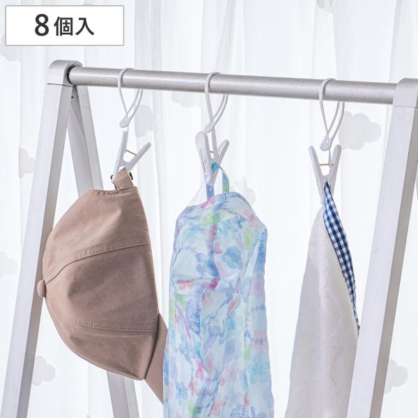 サイズ/約横3.6×縦11cm厚さ：約2cm重量/約6.5g内容量/8個入材質/ポリプロピレン生産国/ベトナム製●物干し竿に固定しやすいひも付きピンチ8個入です。●ピンチは持ちやすく、開きやすいです。●ピンチの先端部分は洗濯物がすべりにくく...