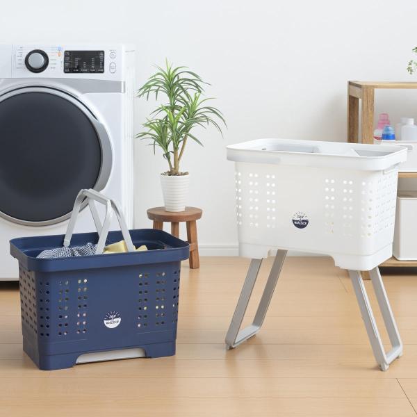 サイズ/外寸：約幅46×奥行31×高さ31cm内寸：約幅38.5×奥行23.5×高さ27cm脚使用時の高さ：58.7cm重量/約1360g容量/約23L内容量/1個材質/ポリプロピレン種類/ホワイト、ディープブルー生産国/ベトナム製耐荷重/...
