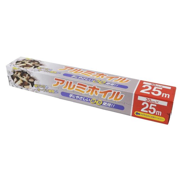 サイズ/30cm×25m内容量/1本材質/アルミニウム生産国/中国製●25mの長巻きでたっぷり使えます。●紙刃なので手を傷つけにくいです。●箱と刃を分別する必要が無いので処分の手間を減らせます。紙刃 オーブン トースター 30cm幅 30セ...