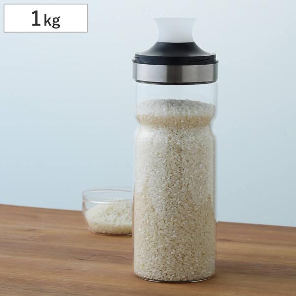 サイズ/約高さ26.6cm直径：約9cm重量/約465g容量/米収納量：約1kg内容量/1個材質/ボトル：ガラスストレーナー：シリコーンストレーナーうけ：ABS樹脂、ステンレススチールキャップ：アクリル樹脂生産国/中国製●少量のお米の保存に...