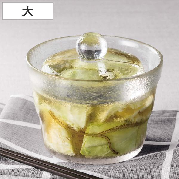 サイズ/約幅12.5×奥行12.5×高さ9cm重量/約850g内容量/1個材質/本体・フタ部：ソーダガラス生産国/中国製●気軽に浅漬けを楽しめるガラス製浅漬け容器です。●取っ手付きで持ちやすいガラス製の重石が付いています。●そのまま食卓に置...