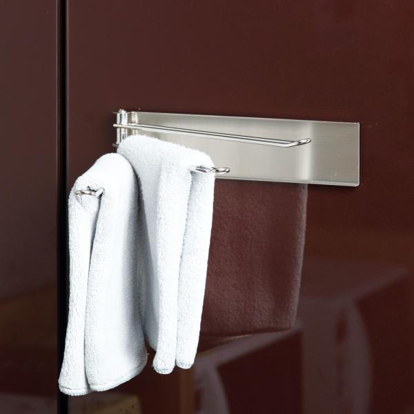 サイズ/約幅24×奥行2.2×高さ6cm内容量/1個材質/本体：ステンレス鋼マグネット：マグネット生産国/中国製●冷蔵庫などに簡単に取り付けて使えるマグネット式ふきん掛けです。●使用しない時はバーを閉じてスッキリ収納しておくことができます。...