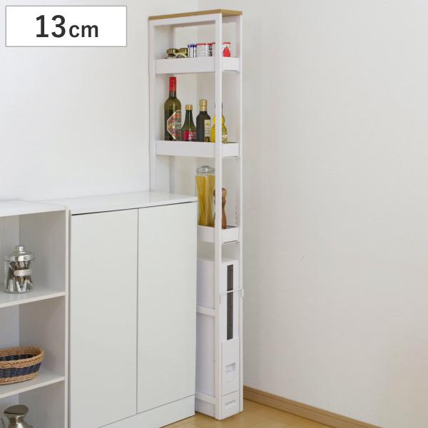 サイズ/約幅13×奥行41×高さ159cm内容量/1台材質/合成樹脂化粧繊維板（メラミン樹脂）フレーム：粉体塗装生産国/中国製引き出し1段あたり耐荷重/約3kg天板耐荷重/約6kg組立状態/お客様組立品●スリムタイプの米びつ上の空間を活用で...