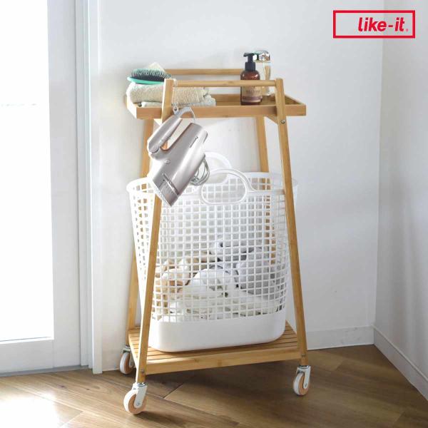 サイズ/ワゴン：約幅48×奥行25.5×高さ88.5cmバスケット：約幅48×奥行24×高さ52cm重量/ワゴン：3100gバスケット：705g内容量/1台付属品：バスケット1個材質/ワゴン：竹バスケット：ポリエチレン生産国/中国製生産国補...