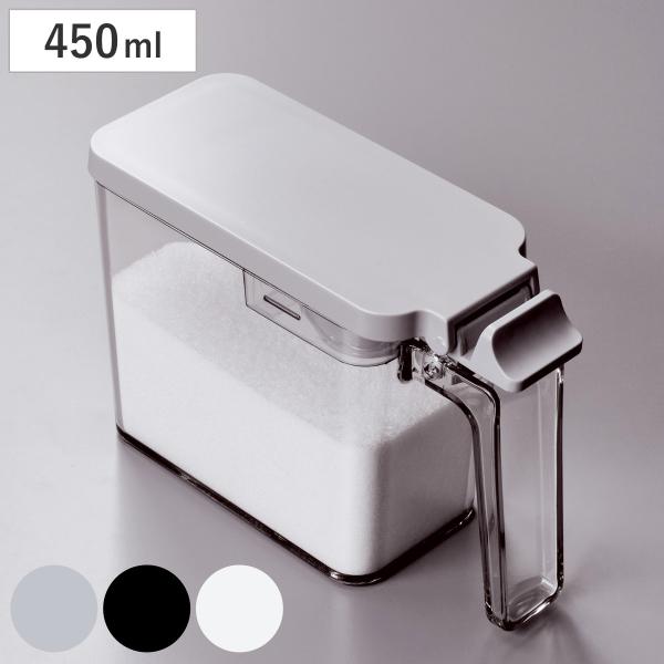 サイズ/約幅6×奥行15.7×高さ10.1cm重量/約163g容量/約450ml内容量/1個材質/本体・フタ：ポリスチレンすり切り板・スプーン：ポリプロピレンプッシュレバー：ABS樹脂バネ・パッキン：シリコーンゴム種類/グレー、ブラック、ホ...