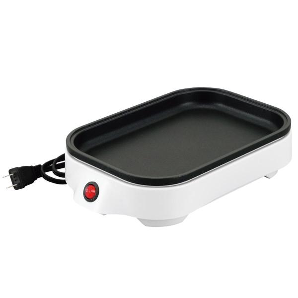 サイズ/約幅28.3×奥行18.5×高さ6.9cmプレートサイズ：約幅24×奥行16×深さ 2.2cm重量/約715g内容量/1台（本体のみ）材質/本体：ポリプロピレンプレート：アルミニウム合金（フッ素樹脂塗膜加工）生産国/中国製消費電力/...