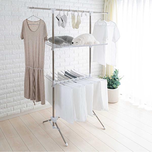 サイズ/使用時：約幅74〜130×奥行79×高さ163cm収納時：約幅74×奥行15×高さ164cm重量/約3.7kg内容量/1台材質/ステンレス巻きスチールパイプ（直径：2.54／2.22／1.91cm）成型部分：ABS樹脂・PP樹脂スチ...